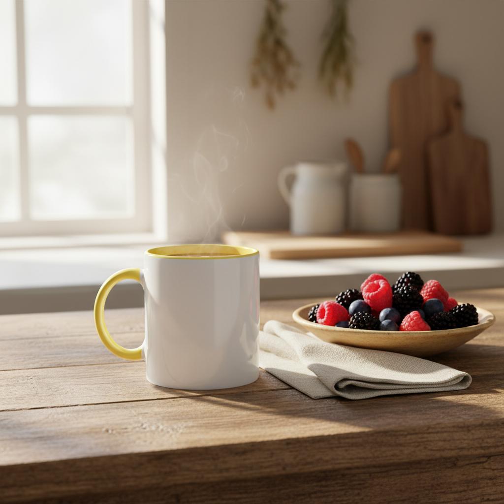 White 11oz Ceramic Mug with Color Inside – ShopSphere